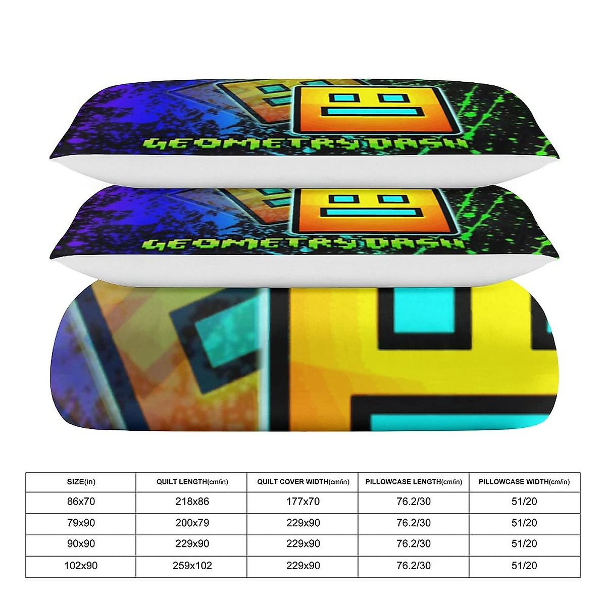 TKBIIuds Geometry Pompomlam Dash Bed Sheet Duvet Cover Set Print Pattern Soft 3-Piece Bedding Set with 2 Pillow Shams 86"x70"