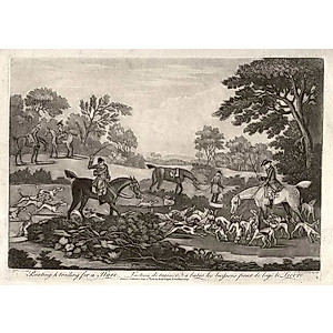 Beating & Trailing for a Hare. L'action de trainer & a batre les buissons pour de lage le Lievre.