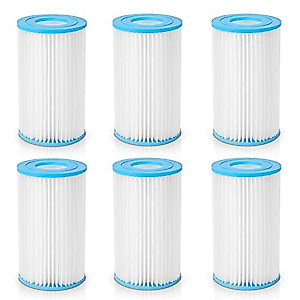 JUWO 6-Pack Pool Filter A or C Kit Replacement for Intex & Bestway1000/1500/530 GPH Above Ground Pool Pump, Replace Part Type A or C