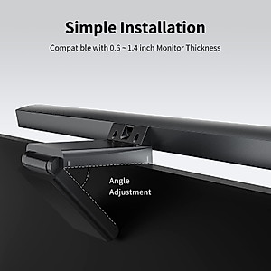 Funlicht Monitor Light Bar, Computer Monitor Lamp for Eye Caring LED Dimmable Screen Light Bar, Touch Control USB Powered Screenbar for Desk/Office/Home/Game, Silver Gray