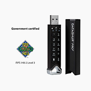 iStorage datAshur PRO2 512 GB | Secure Flash Drive | FIPS 140-2 Level 3 Certified | Password protected | Dust/Water-Resistant