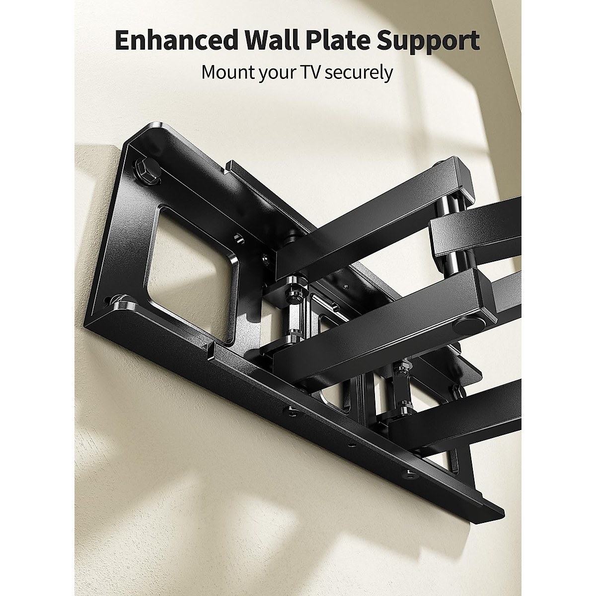 AM alphamount Full Motion TV Wall Mount for Most 37-75 Inch TVs up to 100 lbs, Swivel TV Mount with Dual Articulating Arms, Wall Mount TV Bracket Max VESA 600x400mm, Fits 16″ Wood Studs, APLF6