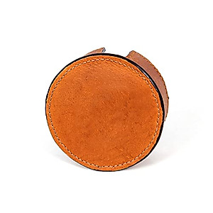 Leather Coasters for Drinks Set of 6 with Holder-Protect Your Furniture from Stains (Walnut)