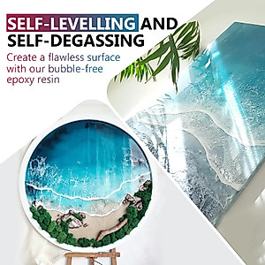 Epoxy Resin 1 Gallon Kit, Crystal Clear Epoxy Resin High Gloss, Easy Mix 1:1 Bubbles Free Art Resin for Coating and Casting, Countertop, Table Top, River Tables, Jewelry, Craft DIY, Molds