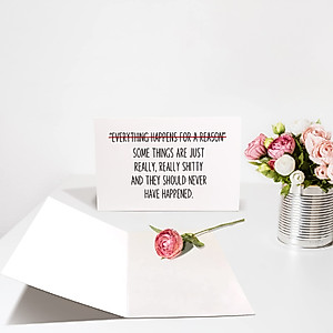 Chenive Funny Get Well Card for Him Her, Humor Encouragement Card for Friend, Sympathy Card, Cancer Card, Everything Happens For A Reason