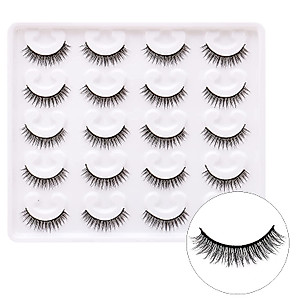 Short Eyelashes Natural Look 6D Wispy Mink Lashes 10 Pairs 100% Handmake Reusable Fake Eyelashe (Short-Natural_10pairs)