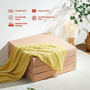 PrimaSleep 4 inch Tri Folding Topper Narrow Twin/Beige/Gel Memory Foam