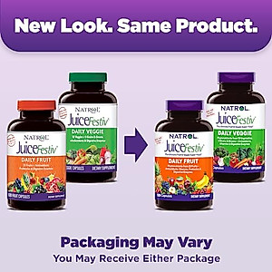 Natrol JuiceFestiv Daily Fruit & Veggie with SelenoExcell and Whole-Food [Phyto]Nutrients, Dietary Supplement Supports Better Nutrition (& overall well-being), 120 Capsules (Pack of 2), 60 Day Supply