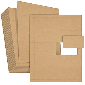 Juvale 1000 Piece Blank Printable Business Cards 3.5 x 2, Kraft Paper Perforated Cardstock for Inkjet and Laser Printers, 10 Cards Per Sheet (Brown)