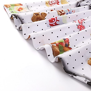 JONGOS Toddler Girls Fried Chicken Burger Pattern Dresses Ruffle Bottom Flutter Sleeve Summer Apparel 4-5T