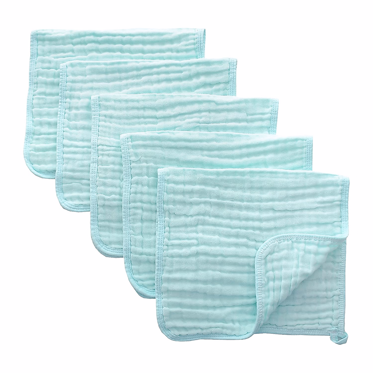 Muslin Burp Cloths - Baby Burp Cloth Sets for Unisex. 5 Pack Large Perfect for Newborn Baby Burping Cloths/Burp Bibs. Baby Burping Rags for Boys and Girls (Green)