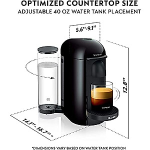 Nespresso VertuoPlus Coffee and Espresso Machine by Breville,60 fluid ounces, Ink Black