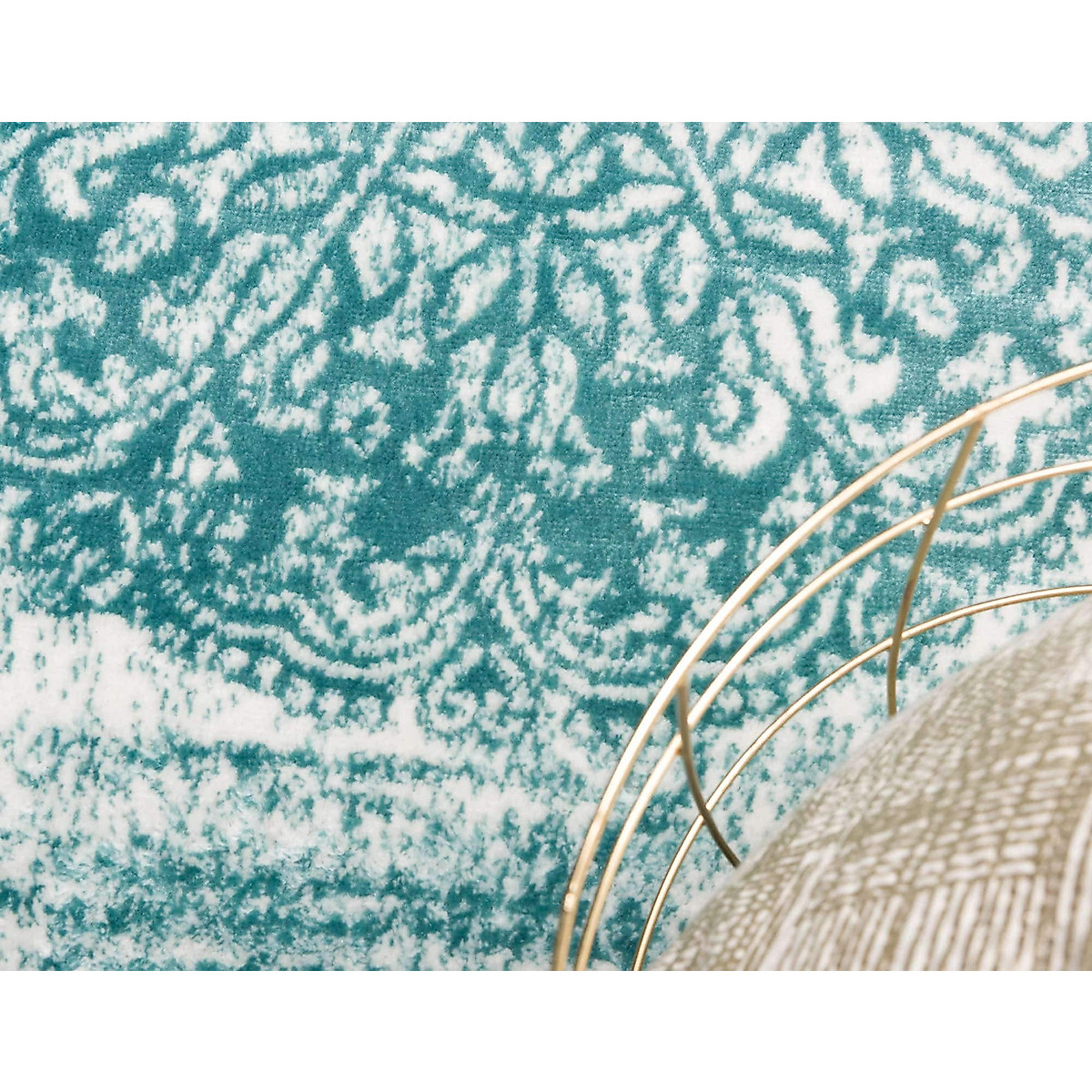 Unique Loom Sofia Collection Area Rug - Grand (2' x 6' 7" Runner, Turquoise/ Ivory)
