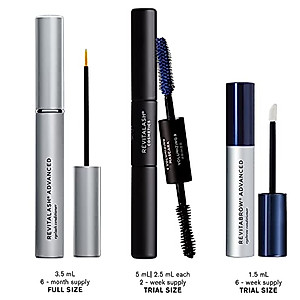 RevitaLash Cosmetics, RevitaLash Favorites - RevitaLash Advanced 3.5ml, RevitaBrow Advanced 1.5ml, Mini Double-Ended Volume Set & Signature Cosmetic Bag