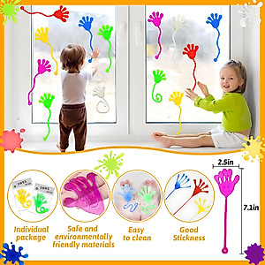 40PCS Sticky Hands for Kids Christmas Party Favor Goodie Bags Stuffers Pinata Fillers Classroom Students Prizes Stretchy Treasure Box Toys Bulk Preschool Kindergarten Graduation School for Boys Girls