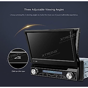 XTRONS Single Din Car Stereo Android 10 Car Radio DVD Player 7 Inch Touch Screen GPS Navigation 1 Din Qualcomm Bluetooth Head Unit Support Car Auto Play Android Auto Backup Camera DVR OBD2 TPMS