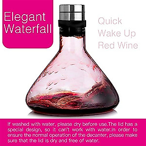 NORTHOME Wine Breather carafe with lid 50oz, Hand Blown heat-resistant Glass, Red Wine Carafe, Wine Decanter Wine Accessories