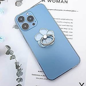 WOGROO Cell Phone Ring Holder Stand Compatible All Mobile Phones or Phone Cases, Transparent Phone Ring Holder Finger Kickstand 360°Degree Rotation Clear Phone Ring Grip, 2 Silver