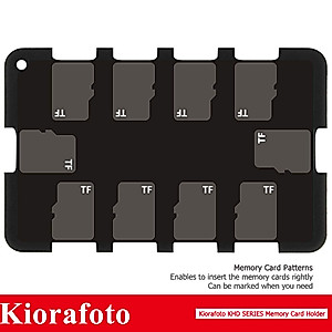 Kiorafoto KHD-MSD10 Easy Carry 10 Slots Slim Credit Card Size Lightweight Portable TF MSD Microsd Memory Card Case Storage Keeper Holder for 10 TF MSD Microsd Microsdhc Microsdxc Memory Cards Oganizer