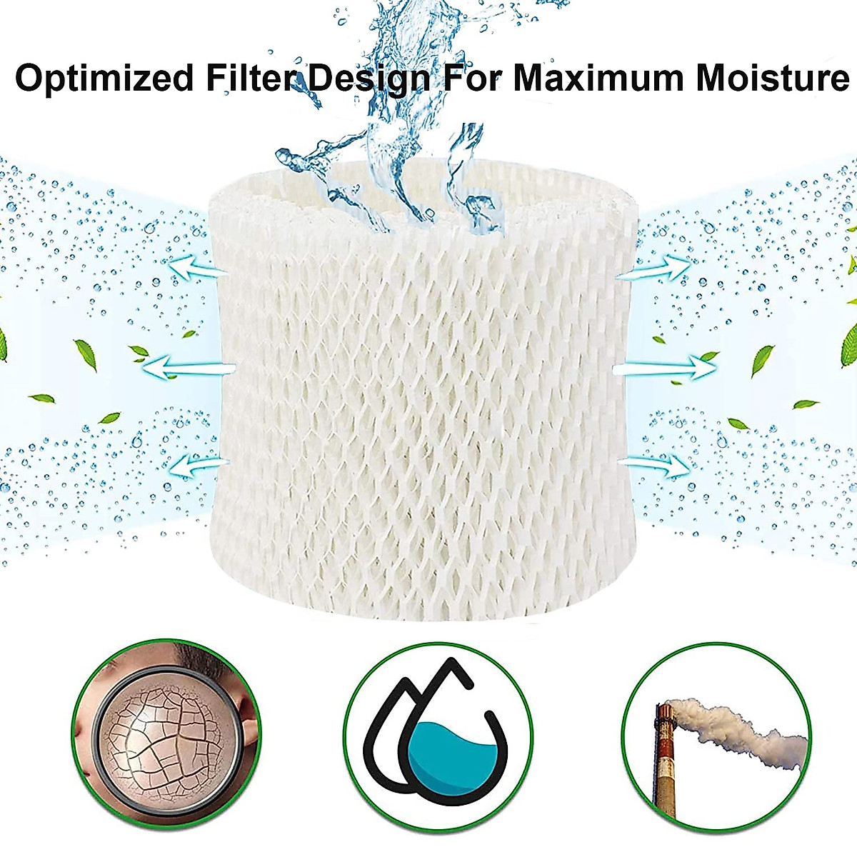 ITidyHome 4-Pack Replacement Humidifier Filters Wicking Compatible with Honeywell HAC-504 and HAC-504AW,HCM-350,HCM-300T,HCM-600,HCM-710,HCM-315T,Filter A