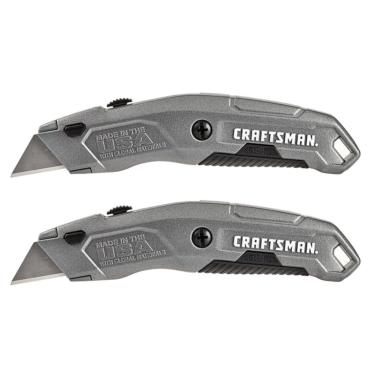 CRAFTSMAN Utility Knife, Quick Change, Retractable, 6 Blade, 2-Pack (CMHT10588)