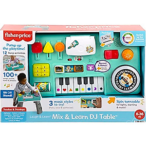 Fisher-Price Laugh & Learn Baby & Toddler Toy Mix & Learn Dj Table Musical Activity Center With Lights & Sounds For Ages 6+ Months