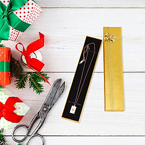 Rocutus Jewelry Gift Boxes Necklace Earring Ring Box Gift Box,12 Pack Jewelry Gift Boxes Necklace Gift Boxes Cotton Filled Cardboard Paper Jewelry Box Gift Cases for Wedding, Engagement (Gold)