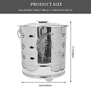 Operitacx Stainless Steel Burn Barrel Incinerator Cage Metal Fire Pit Garden Fire Cage Yard Debris Burn Incinerator Bin for Garden Paper Leaf Trash Wood Backyard Bonfire