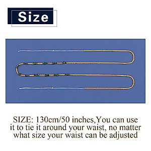 ELABEST 50inch Plus Size African Waist Beads Stone Belly Chain Non-Stretching Tie-on Bead Body Jewelry Accessories for Women and Girls (YZM-D4#)