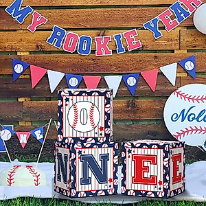 Baseball 1st Birthday Balloon Boxes Decorations, 3pcs One BABY Baseball Theme Balloon Boxes for Baby First Birthday Party Decorations Supplies