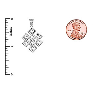 Fine Sterling Silver Japanese Endless Knot Pendant Necklace, 22"