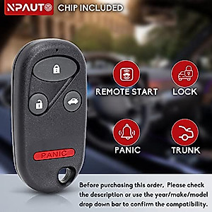 NPAUTO Key Fob Replacement Fits for Honda Accord & Acura TL 1998 1999 2000 2001 2002 2003 DIY Programming Keyless Entry Remote Control Car Key Fobs KOBUTAH2T, 72147-S0K-A02, 72147-S84-A03 (Pack of 2)