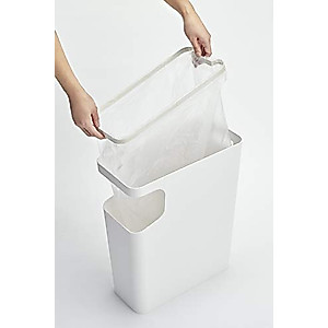 YAMAZAKI home Tower Side table and Trash can White - 3988