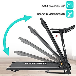 ACCPO Treadmill 300 LBS Capacity with Incline,Folding for Home Max 2.5 HP Electric Running and Walking Jogging Exercise LED Display,12 Preset Programs Machine Black