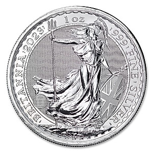 2023 1 oz British Silver Britannia Coin by the Royal Mint Brilliant Uncirculated with Certificate of Authenticity £2 BU