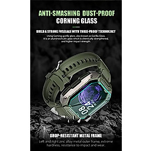 Seiconer Tactical Military Sports Smart Watch for Men,5ATM/IP68 Waterproof Fitness Tracker Heart Rate Blood Pressure SpO2 Sleep Monitor, 1.71" Big Screen Compatible with Android&iOS