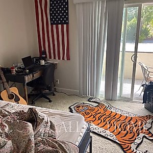 Allen Home Kids Wool Area Rug - Orange Tiger Shape - Tufted Traditional Wool Carpet - Area Rugs Suitable for Living Room, Bedroom, Dining Room - Handcrafted - 100% Wool - 2’ x 3’