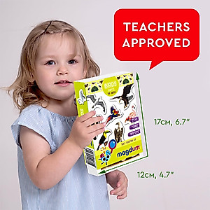 25 Fridge Magnets for Toddlers - Birds Photo Kids Magnets for Fridge - Toddler Magnets for Refrigerator - Magnetic Animals - Fridge Magnets for Kids - Animal Magnets - Toddler Fridge Magnets