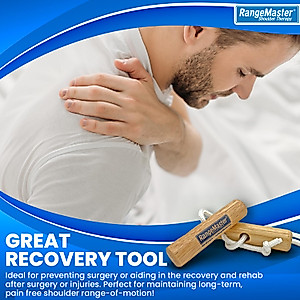 RangeMaster Econo Ranger Shoulder Pulley │ Physical Therapy Exercises │ Aids in Recovery and Rehabilitation │ Increases Mobility │ Wooden Handles for Comfort │ Metal Bracket Door Attachment