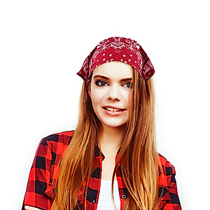 Syhood 4 Pieces Elastic Hair Scarf Headband Print Vintage Turban Hair Scarves Headwrap Triangle Kerchief Head Scarf Hair Bandanas for Women Girls