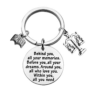 FEELMEM Scales of Justice Lawyer Gifts New Lawyer Gifts Behind You All Your Memories Before You All Your Dreams Keychain Law School Graduation Gift for Attorney Law Students (Lawyer Keychain)