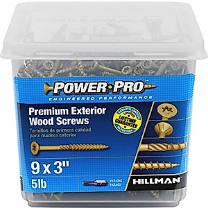 Hillman Power Pro No. 9 x 3 in. L Star Flat Head Ceramic Coated Premium Deck Screws 5 lb. 417 pk