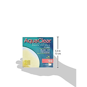AquaClear 50 Foam Filter Inserts, Aquarium Filter Replacement Media, 3-Pack, A1394