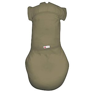 embé 2-Way Transition Swaddle Sack, 12-18 lbs, Diaper Change w/o Unswaddling, Arms in and Out, Legs in and Out Design, Warm Up or Cool Down 100% Cotton, 3-6 Months (Moss)