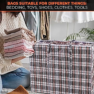 4Pcs Extra Large Laundry Bag for Storage Box with Zipper Laundry Bags - Storage Bags with Handles with Durable Zipper, Moving Storage Bags, Travel Laundry Bag with Handles for Cloths, Bedding ksi