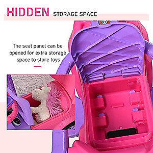 Aosom 3 in 1 Push Cars for Toddlers Kid Ride on Push Car Stroller Sliding Walking Car with Horn Music Light Function Secure Bar Ride on Toy for Boy Girl 1-3 Years Old Pink