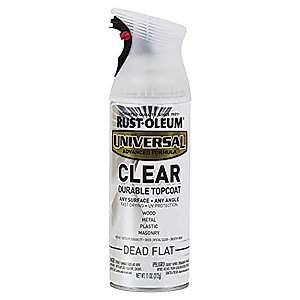 Rust-Oleum 302151 Universal All Surface Clear Topcoat Spray, 11 oz, Dead Flat Clear