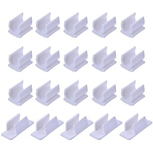 20 Pieces White Pen Holder Clip 2 Sizes Operation Christmas Bulk Items Adhesive Clip Holder for Pen Paint Brush to Stick on White Board Desk Computer Car Bulletin Board Clipboards Shopping Lists