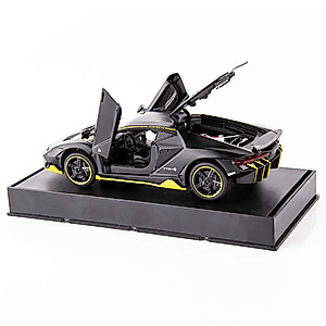 BDTCTK 1/24 Centenario LP770-4 Casting Model Car, Zinc Alloy Pull Back Toy car with Sound and Light for Kids Boy Girl Gift(Black)