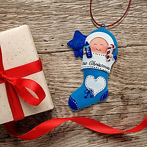 Personalized Baby`s Boy First Christmas Ornament Baby Boy First Christmas Ornament – Personalized Baby Gifts for Newborn Boys Engraved